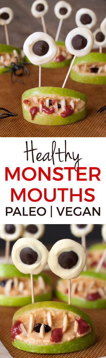 Healthy Halloween Treats - Monster Mouths (paleo, vegan) - Texanerin Baking