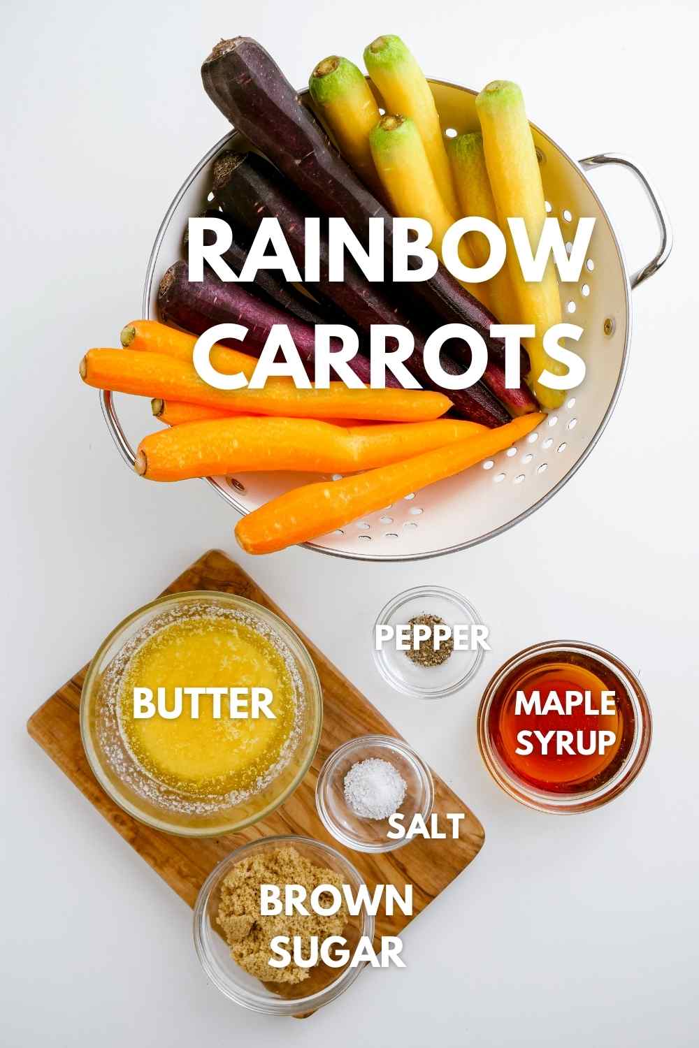 ingredients for rainbow carrots - Texanerin Baking