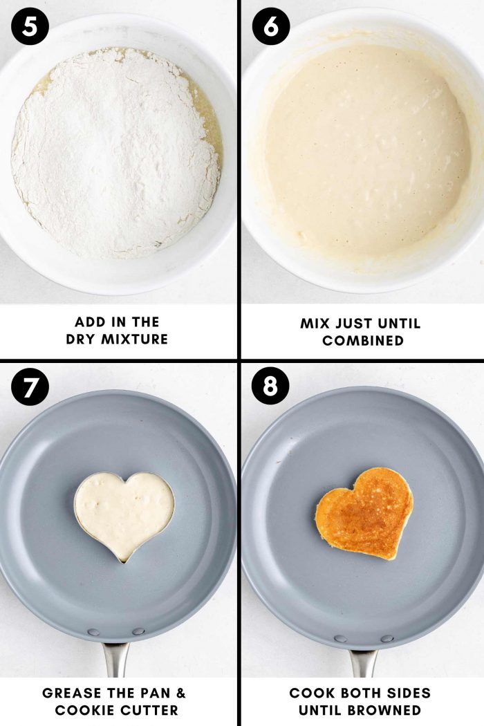 Heart Shaped Pancakes - Texanerin Baking